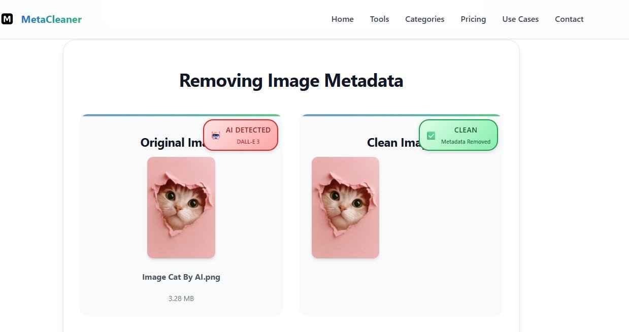 Remove AI Metadata – Free Single-Image EXIF Cleaner